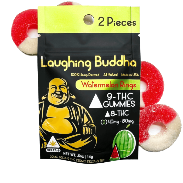 12-Pack Watermelon Rings | D8 / D9 Edible | Laughing Buddha